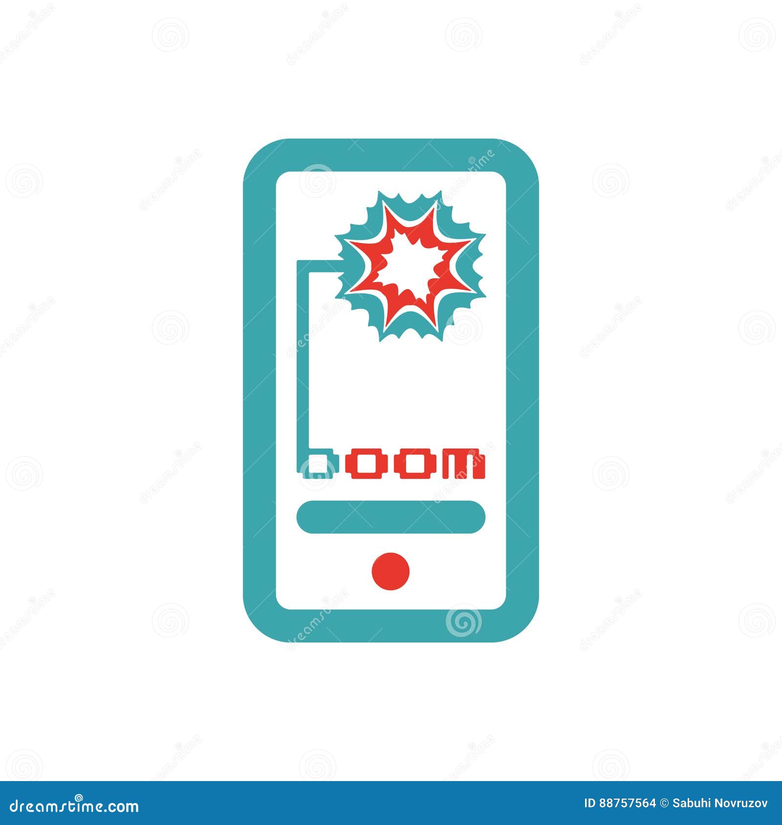 Phone and Crash Symbol Icon. Stock Vector - Illustration of device ...