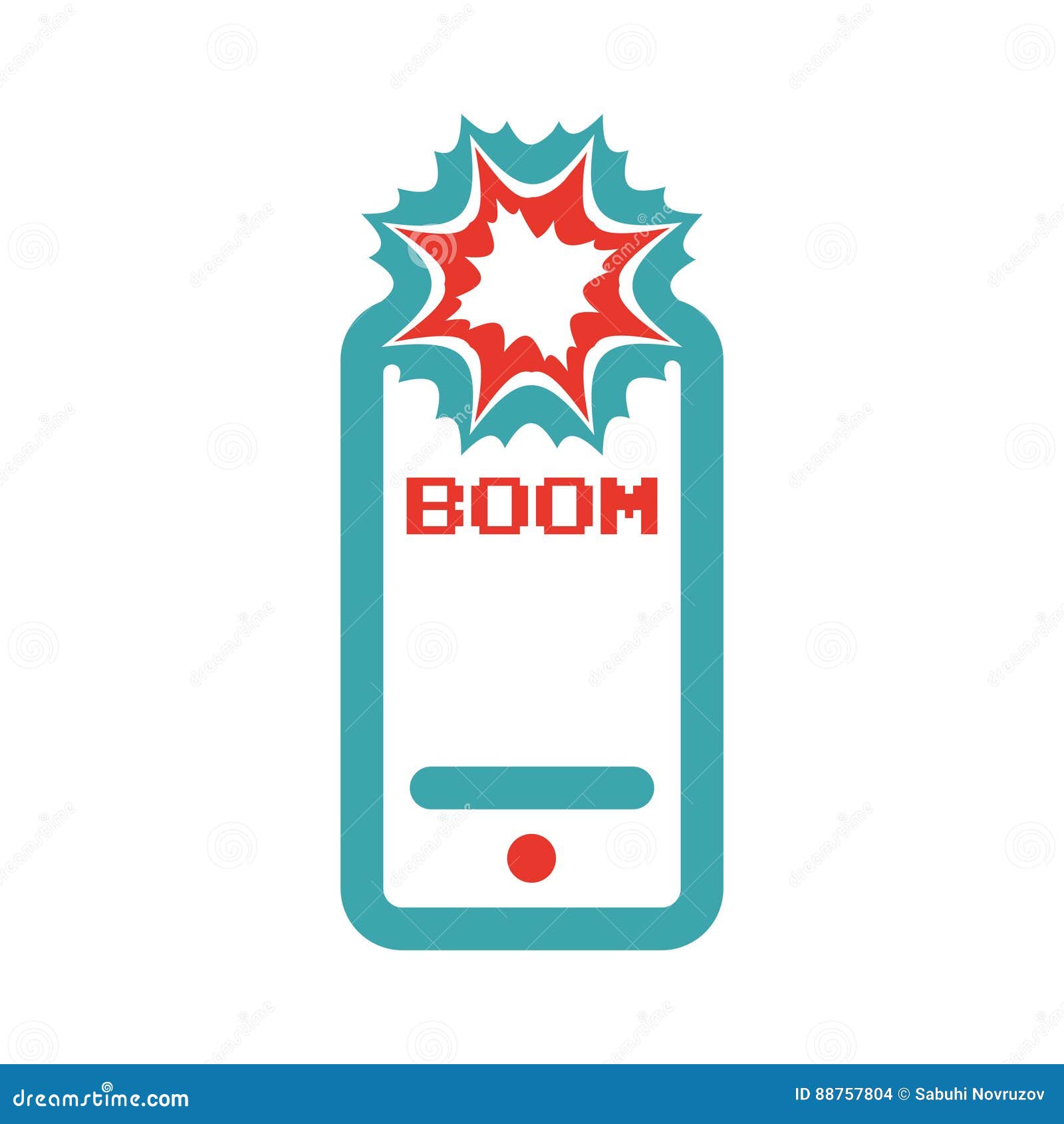Phone and Crash Symbol Icon. Stock Vector - Illustration of mobile ...