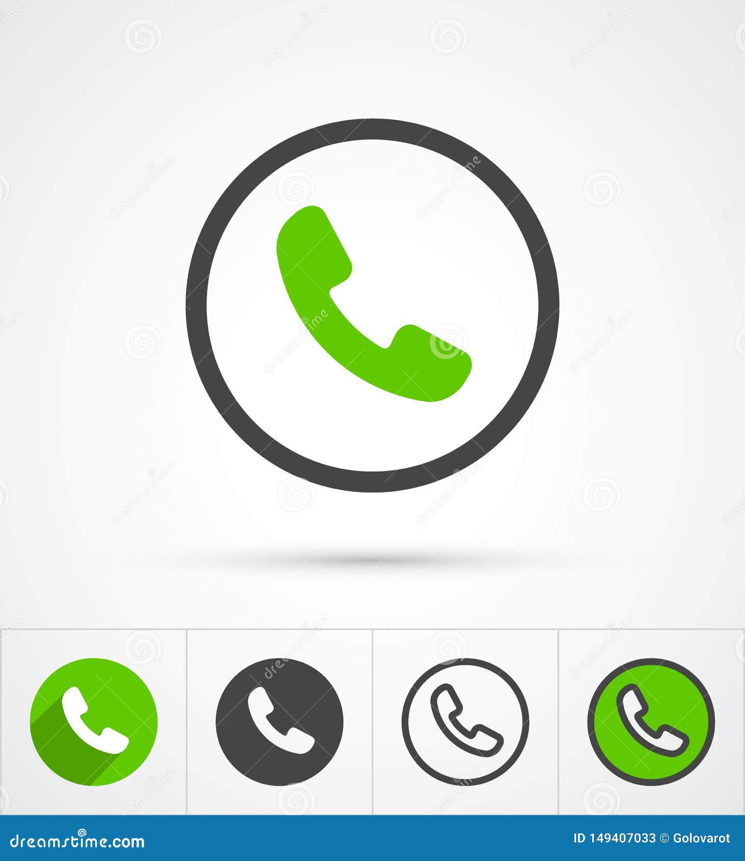 Phone in Circle Call Icon. Vector Stock Illustration - Illustration of ...