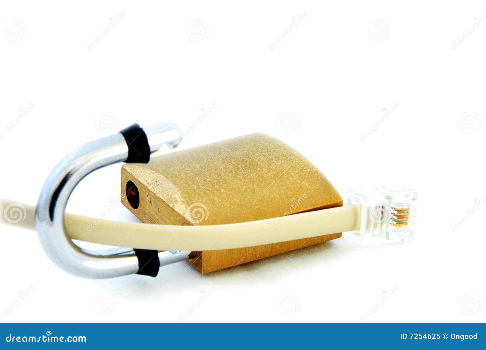 Phone data cable and lock stock image. Image of protection - 7254625