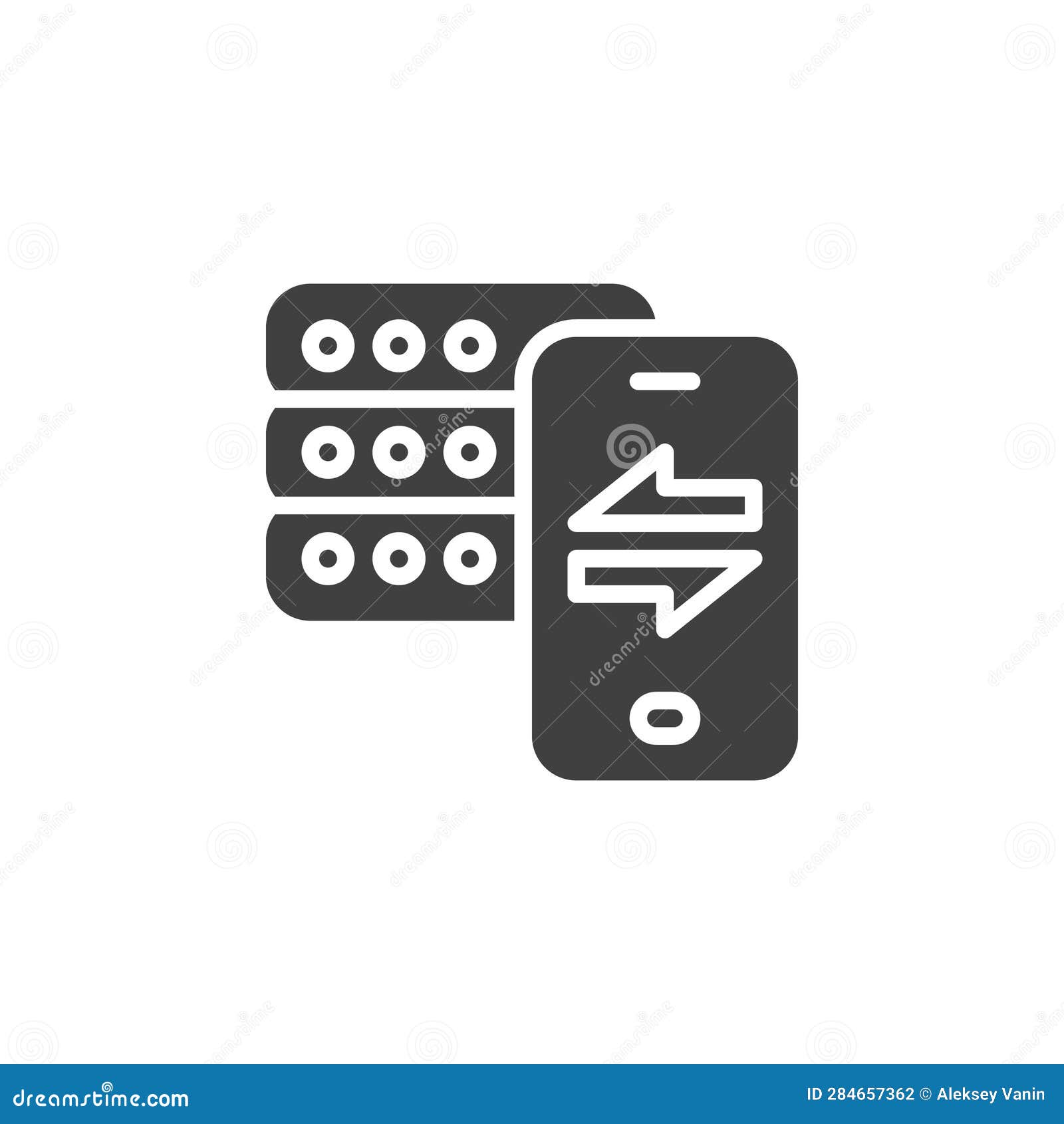 Phone Data Sync Vector Icon Stock Illustration - Illustration of ...