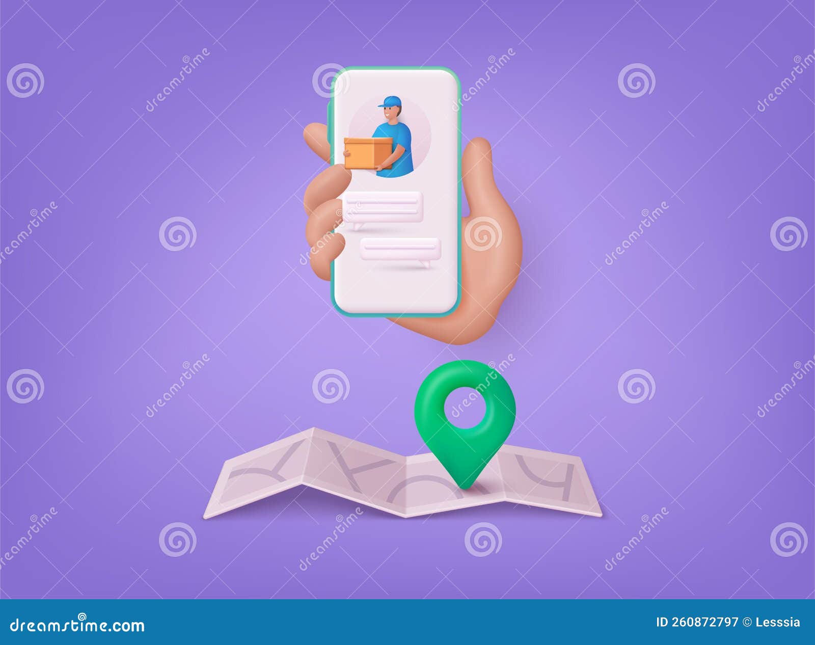 Phone with Delivery App Service. Delivery Man and Boxes. Men Characters ...