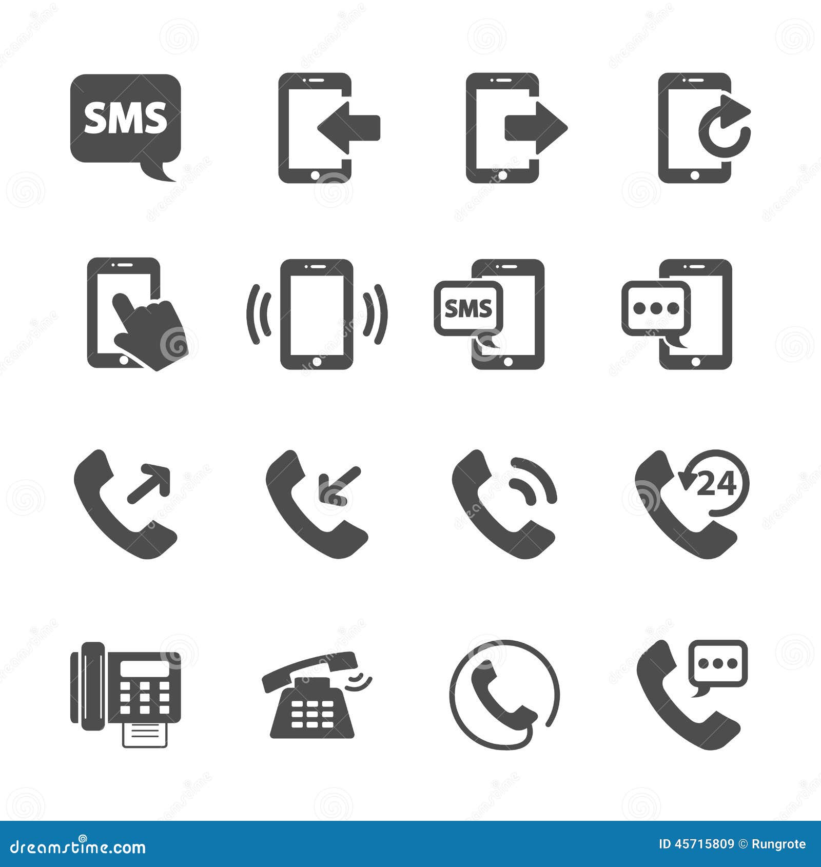 Phone Device Communication Icon Set, Vector Eps10 Stock Vector ...
