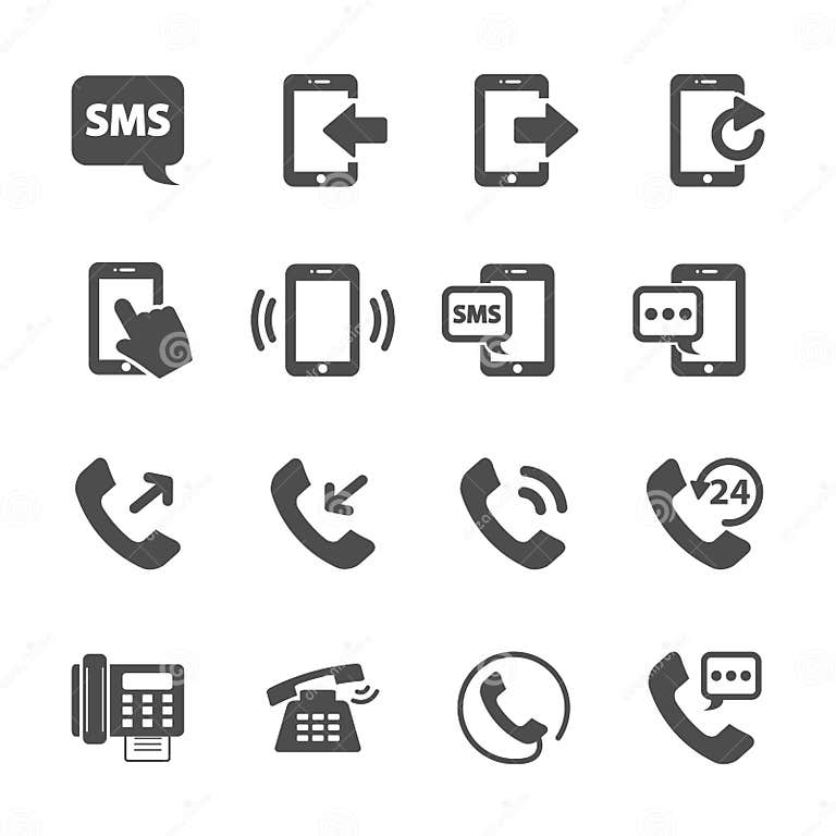 Phone Device Communication Icon Set, Vector Eps10 Stock Vector ...