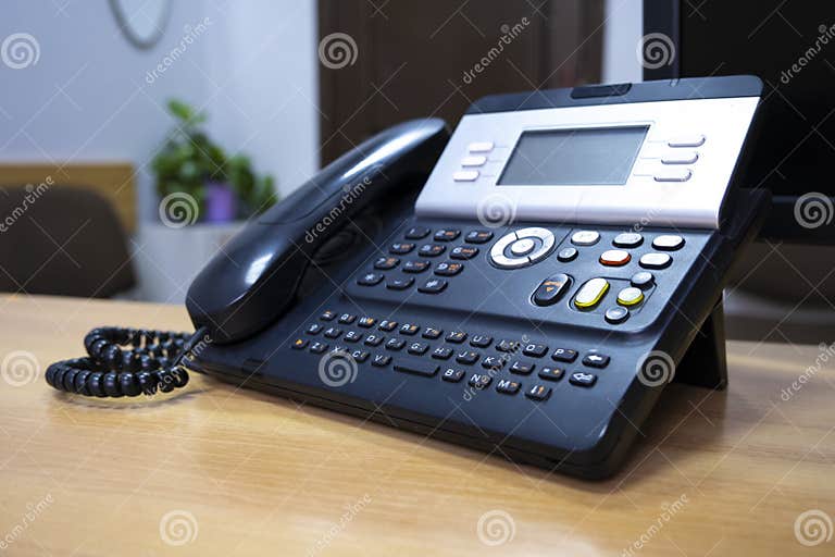 Phone Device on Office Table, Communication Technology Concept Stock ...