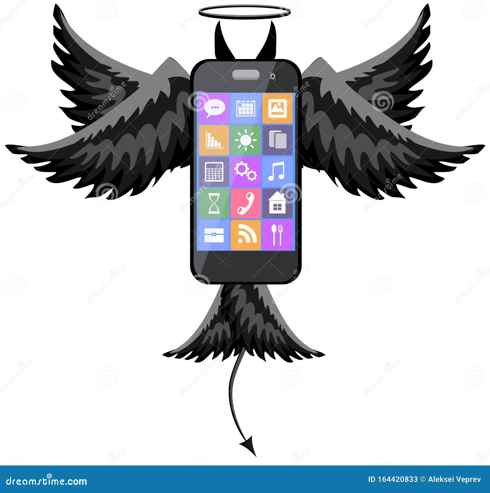 A phone devil icon. Vector stock vector. Illustration of data - 164420833