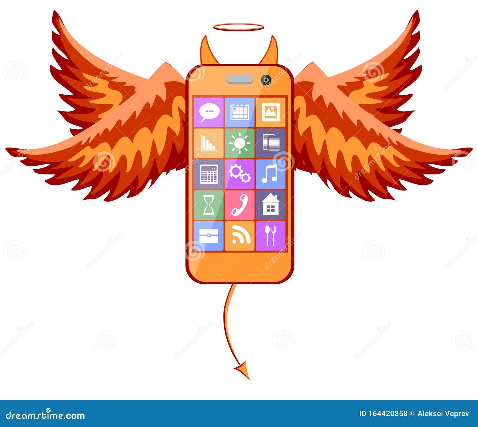 A phone devil icon. Vector stock vector. Illustration of greeting ...