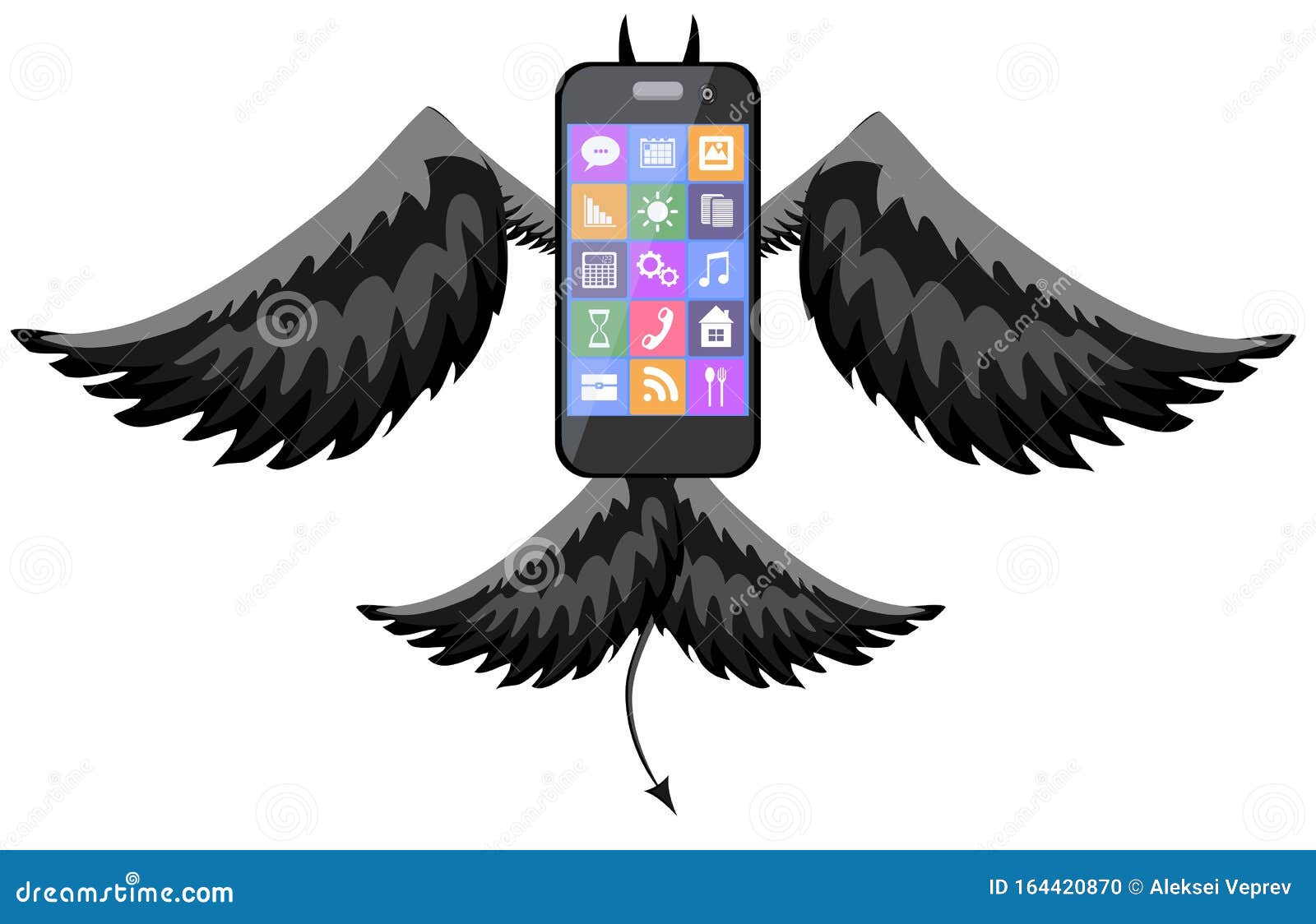 A phone devil icon. Vector stock vector. Illustration of isolated ...