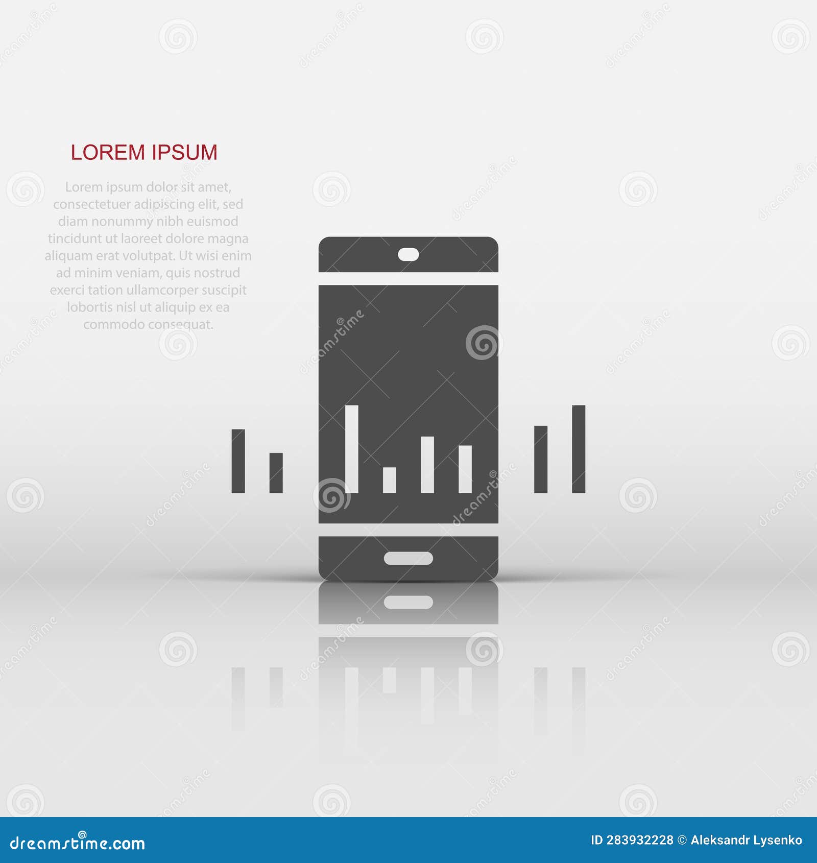 Phone Diagram Icon in Flat Style. Smartphone Growth Statistic Vector ...