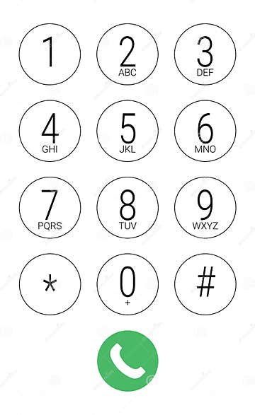Phone Dial Number Keypad Screen Mobile Call. Stock Vector ...