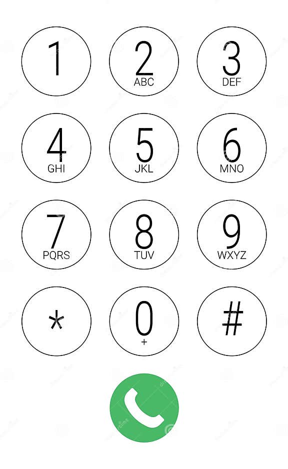 Phone Dial Number Keypad Screen Mobile Call. Stock Vector ...