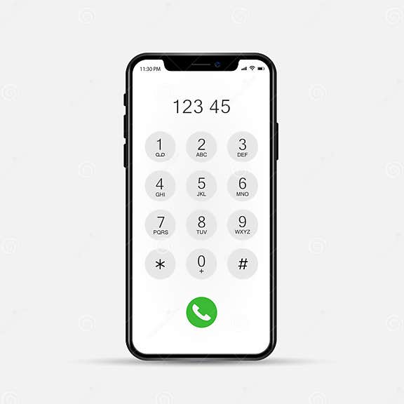 Phone Dial Screen. Display Keypad with Numberst for Mobile Phone Stock ...