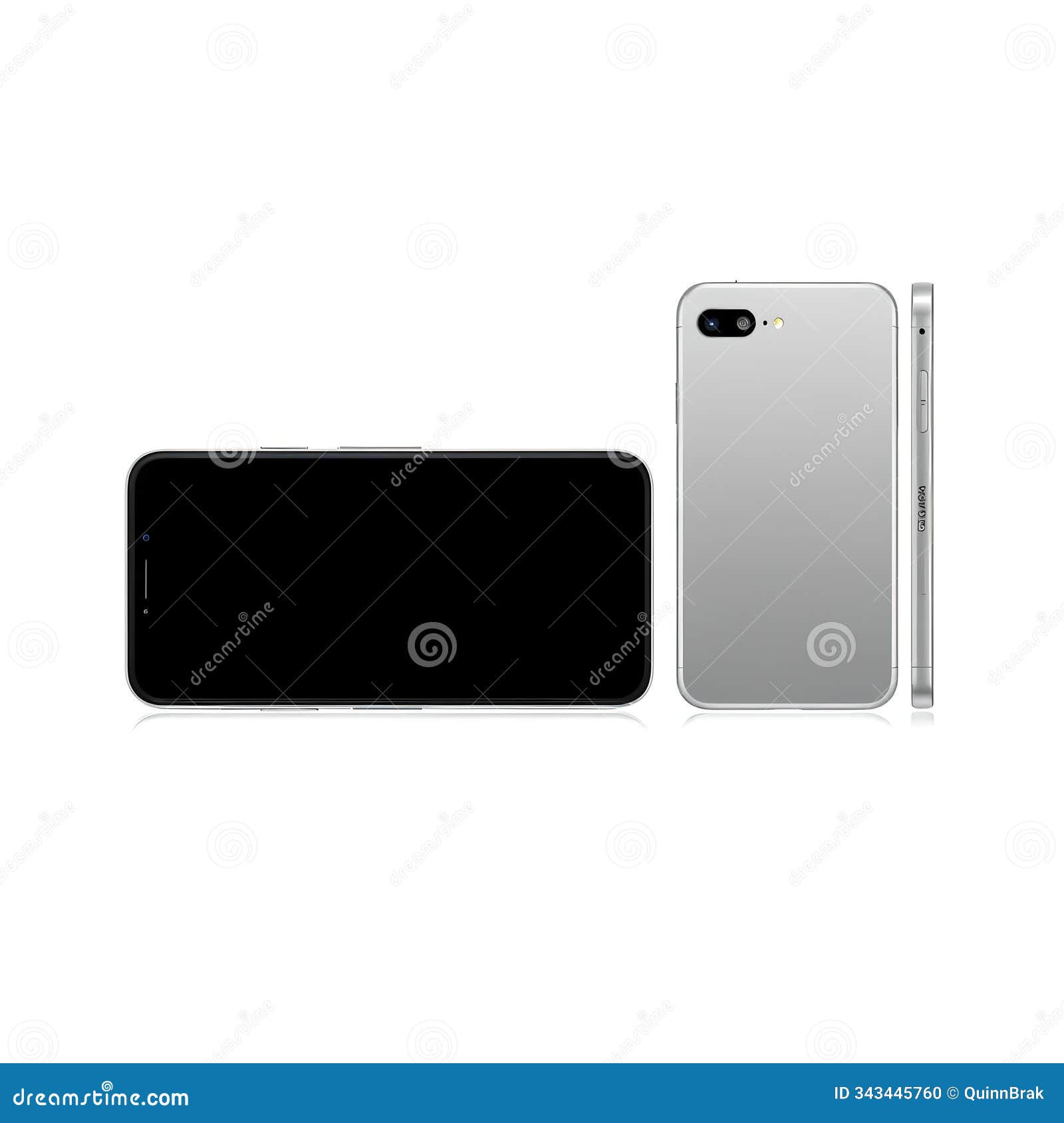 Phone from Different Angles Isolated on White Background Stock ...