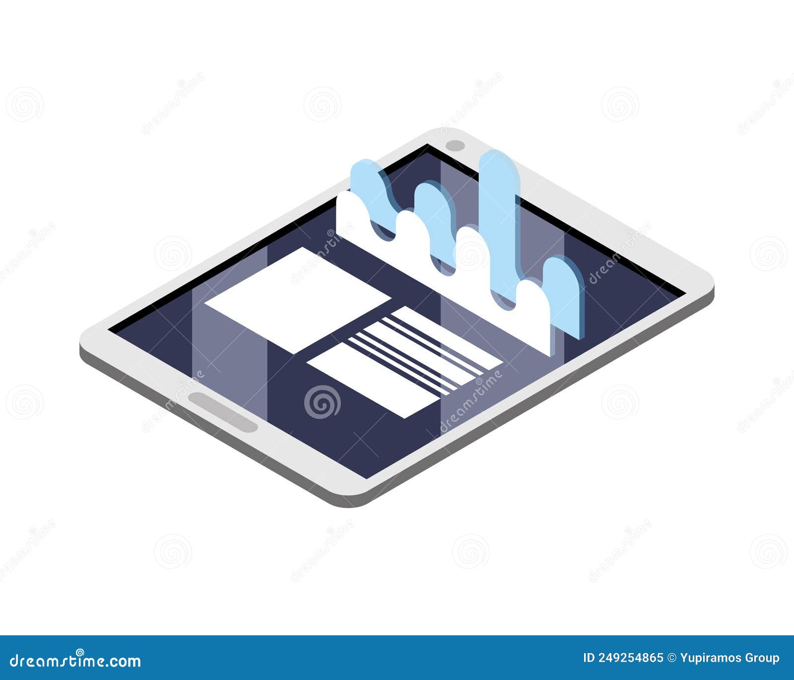 Phone digital report stock vector. Illustration of office - 249254865