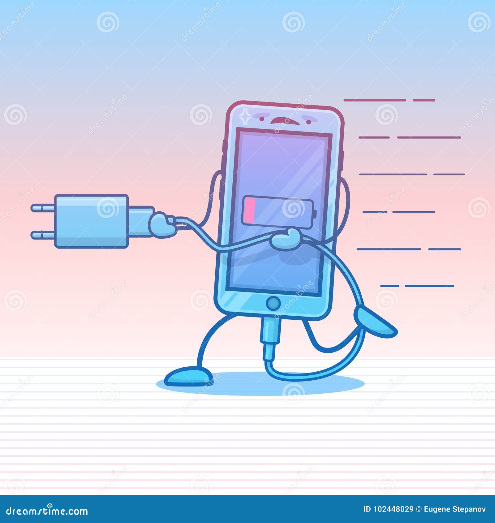 Phone discharged stock vector. Illustration of fast - 102448029