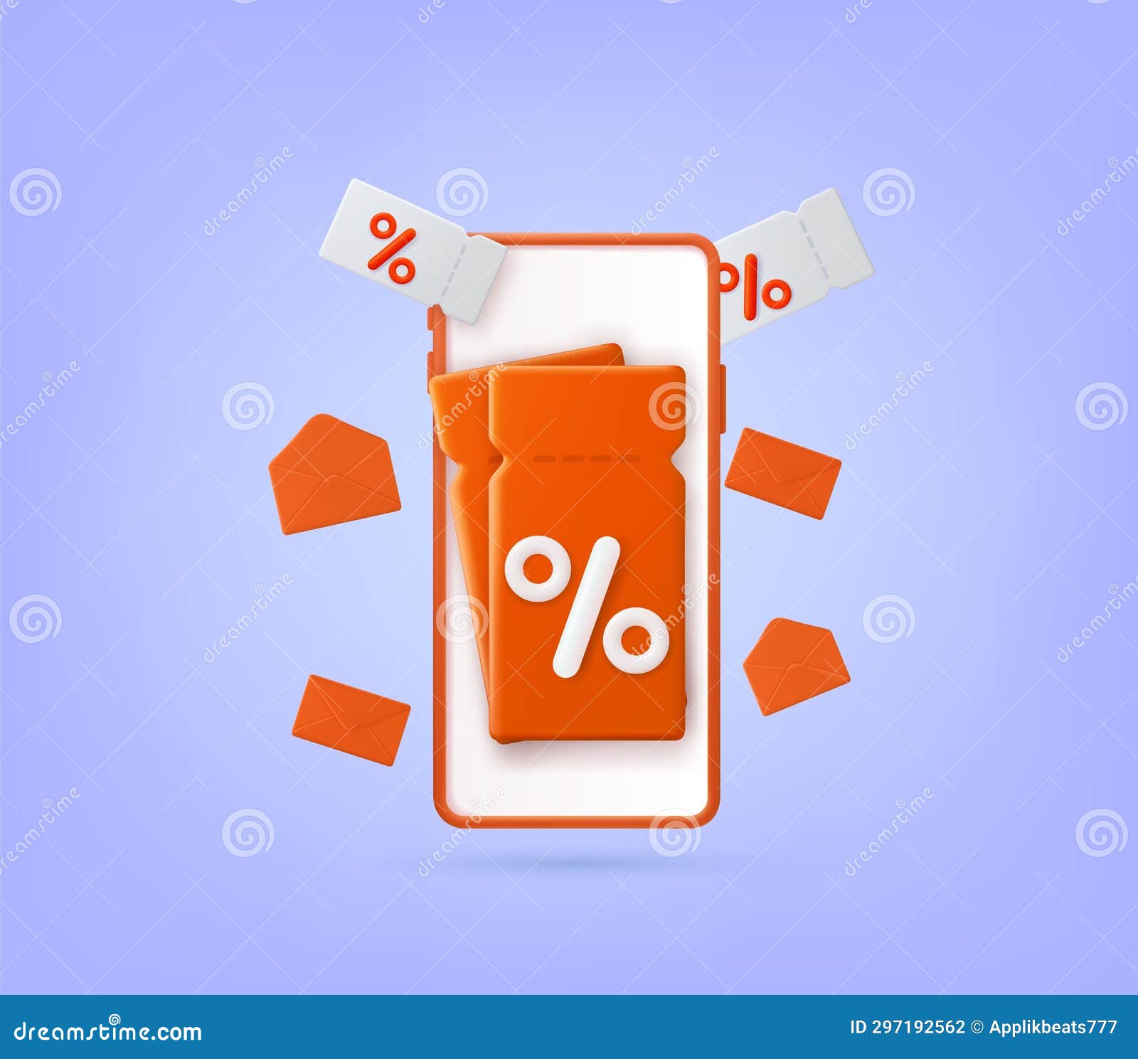 Phone with discount stock illustration. Illustration of concept - 297192562