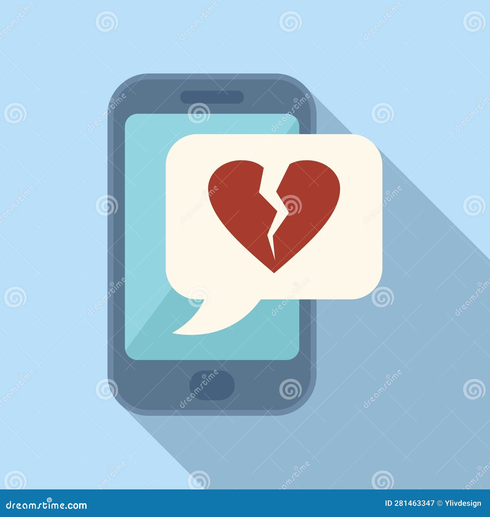 Phone Dislike Icon Flat Vector. Social Media Stock Vector ...