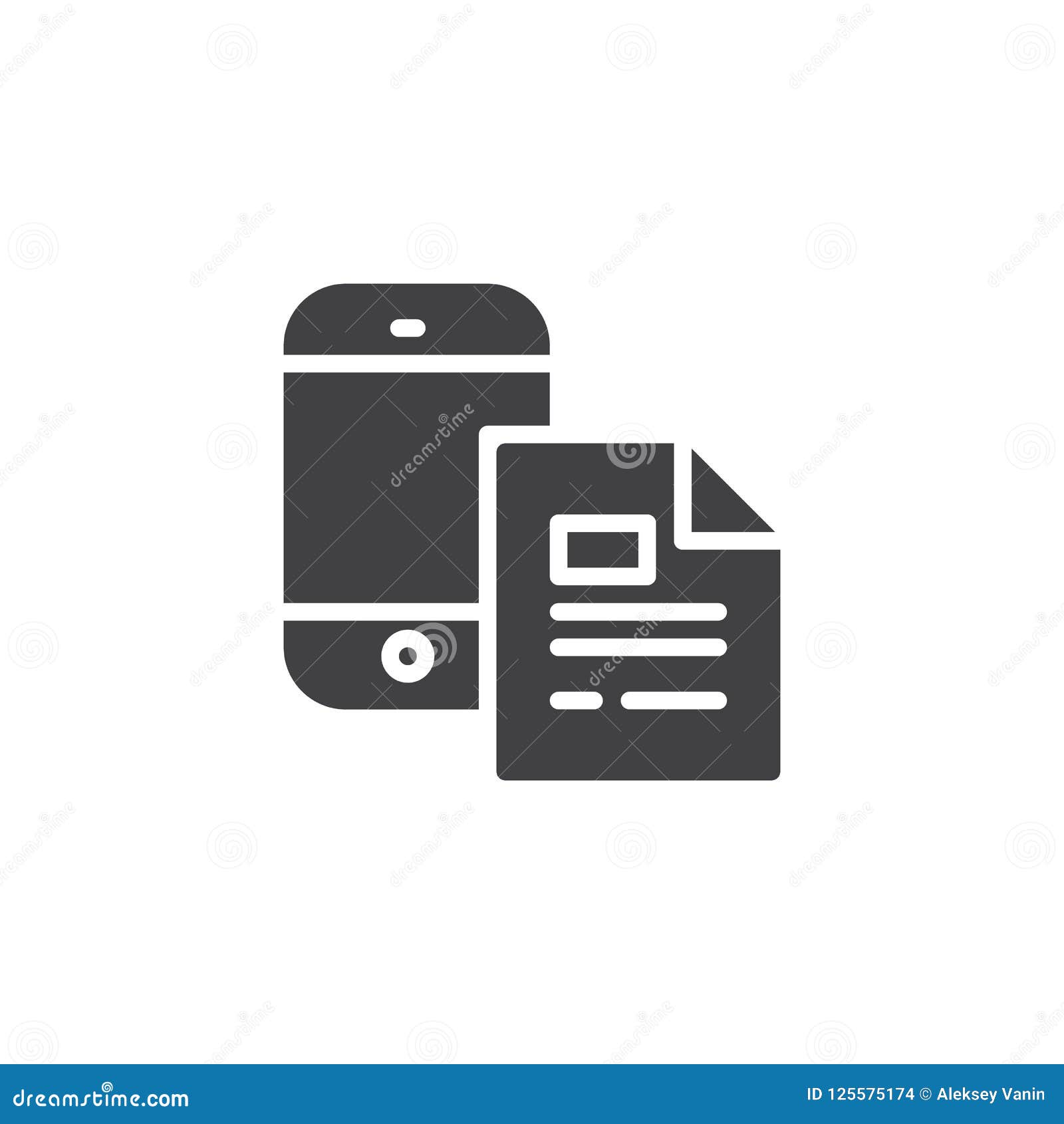 Phone and Document File Vector Icon Stock Vector - Illustration of ...