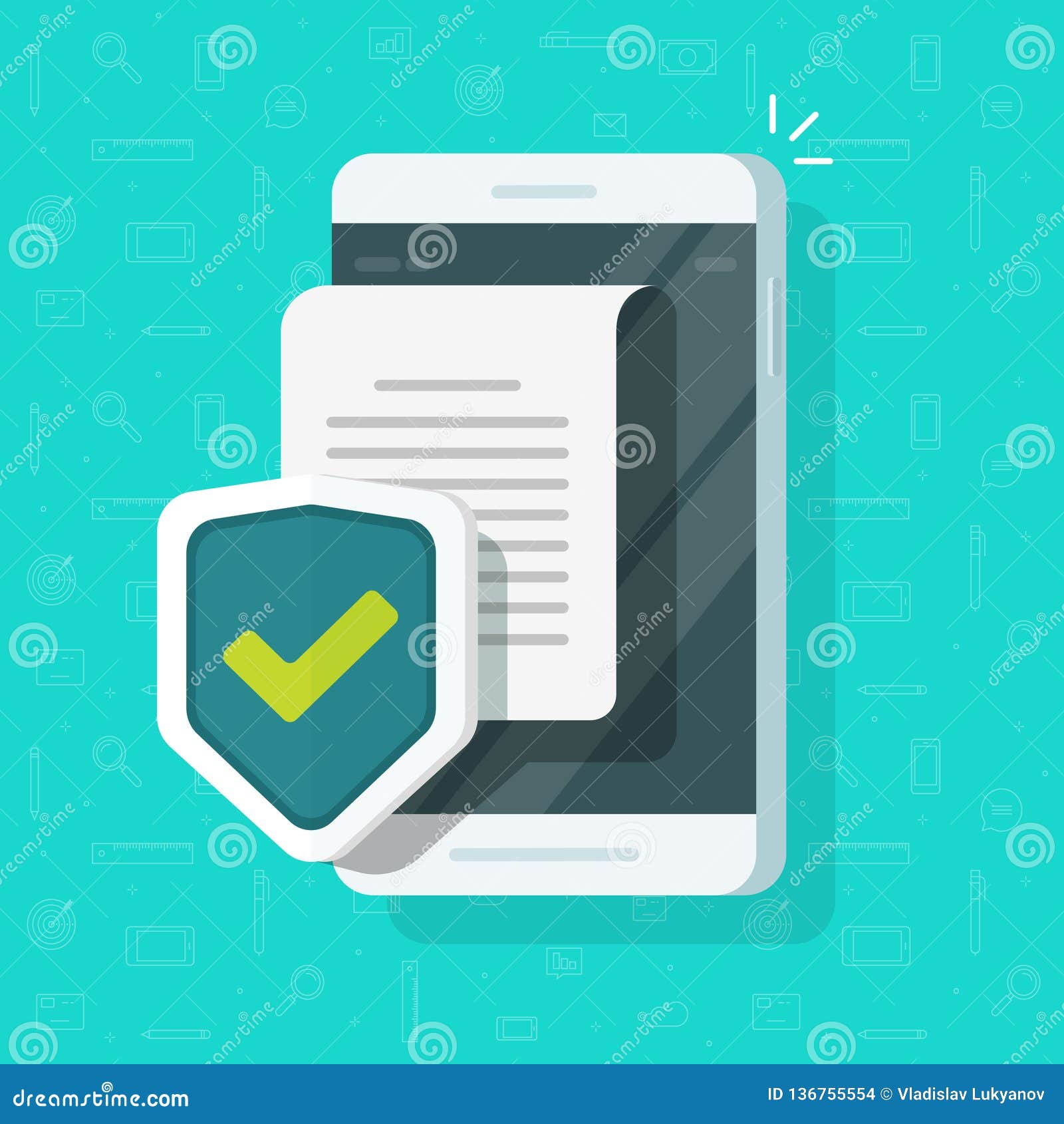 Phone Document Protection Concept, Mobile Confidential Information or ...