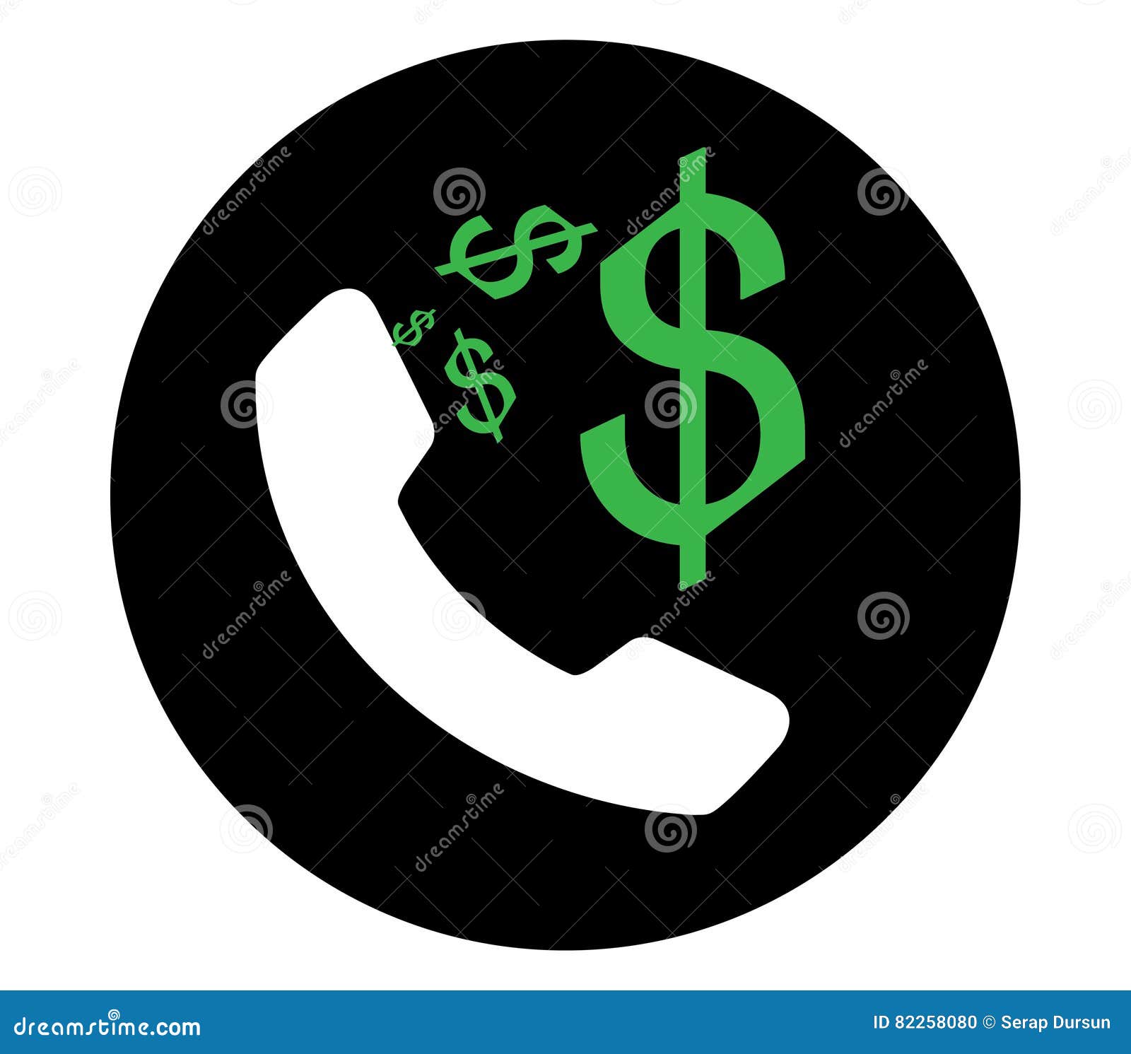 Phone and Dollar Sign stock illustration. Illustration of digital ...