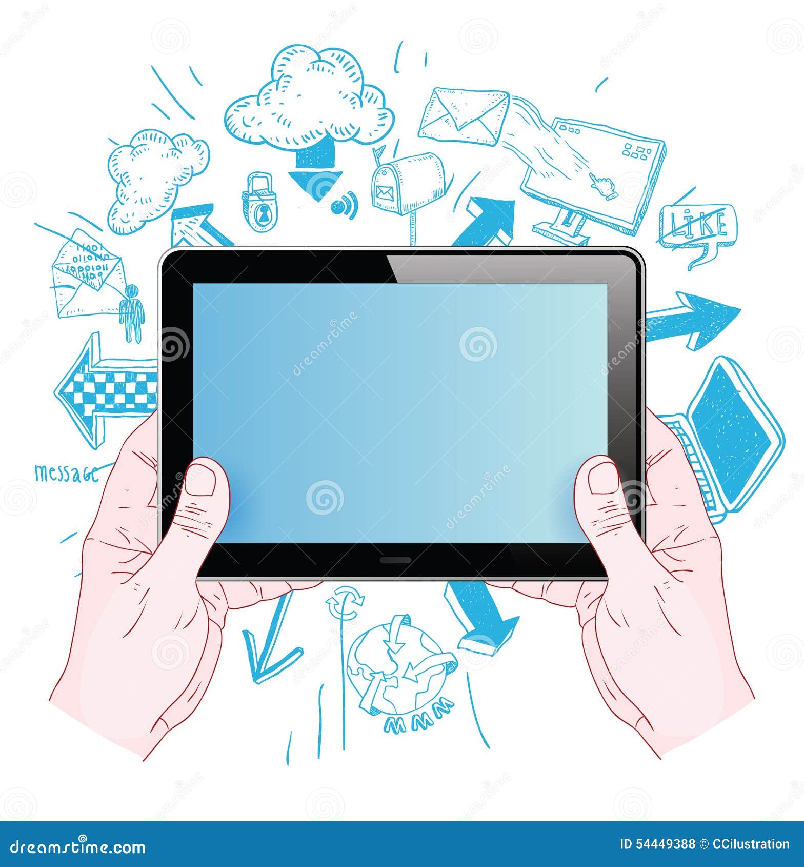 Phone Doodle Set. Hand-drawn Vector Illustration Stock Vector ...