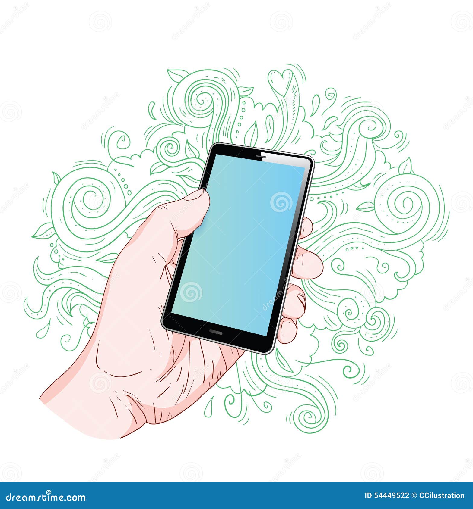 Phone Doodle Set. Hand-drawn Vector Illustration Stock Vector ...