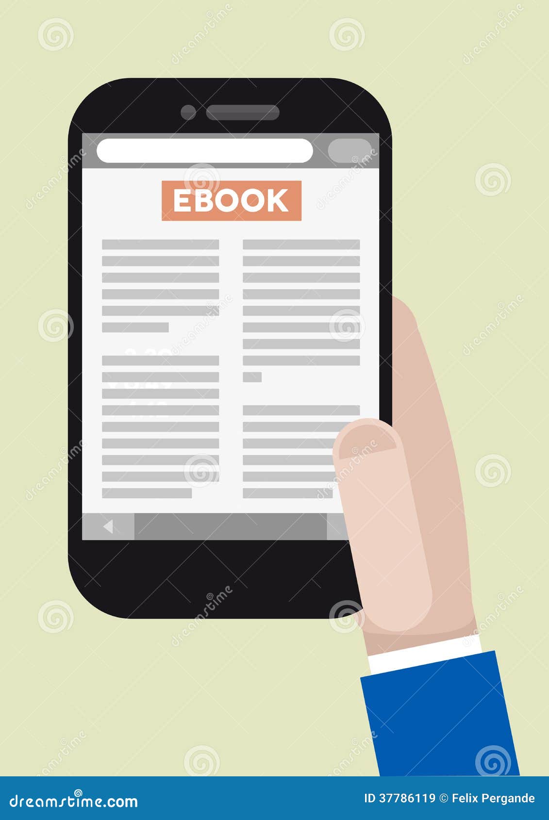 Phone ebook stock illustration. Illustration of electronic - 37786119
