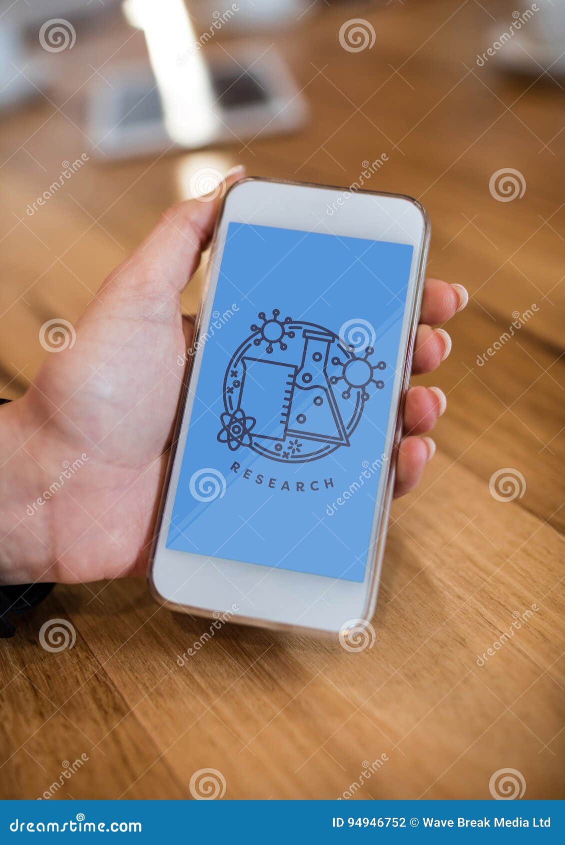 Phone with Education Icon on the Screen Stock Photo - Image of human ...