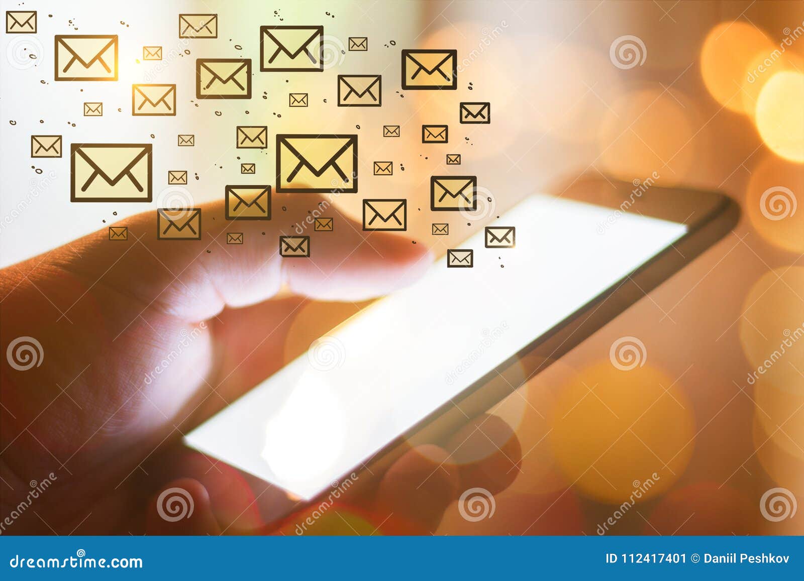 Phone with emails stock image. Image of closeup, electronic - 112417401
