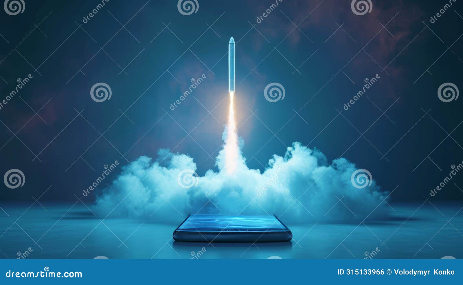 Phone Emitting A Rocket, Communication Technology Meets Futuristic ...