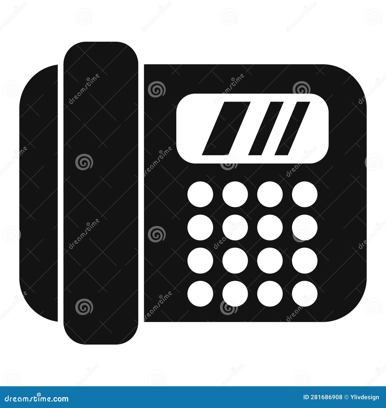 Phone on Ergonomic Workplace Icon Simple Vector. Office Table Stock ...