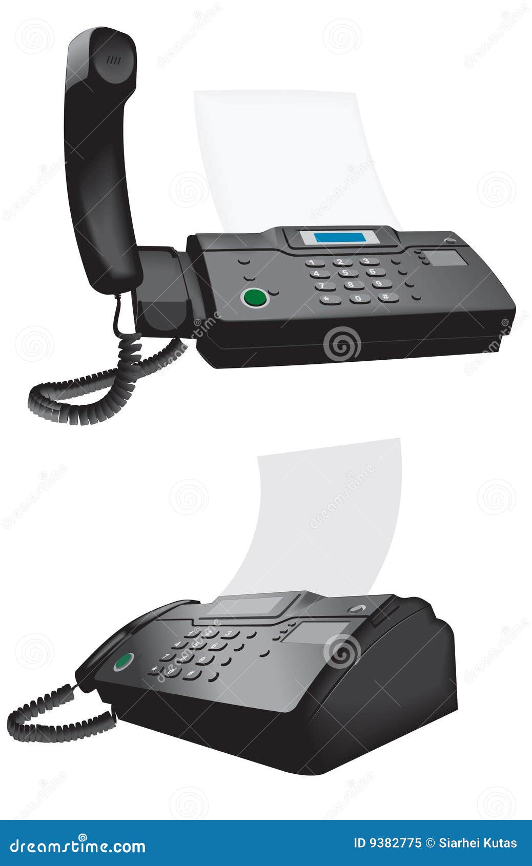 Phone-fax stock vector. Illustration of conveyor, equipment - 9382775