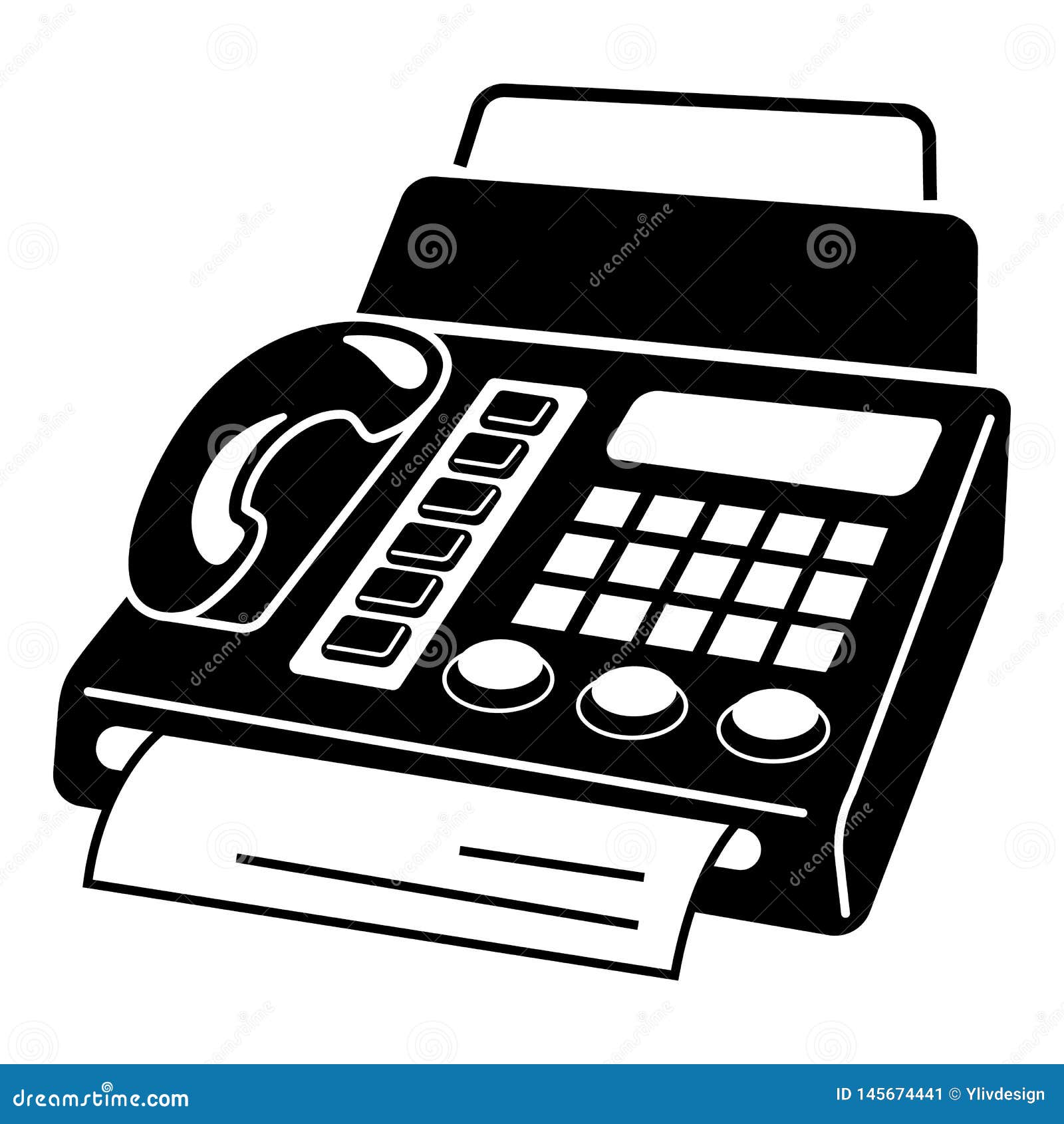 Phone Fax in Perspective Icon, Simple Style Stock Vector - Illustration ...