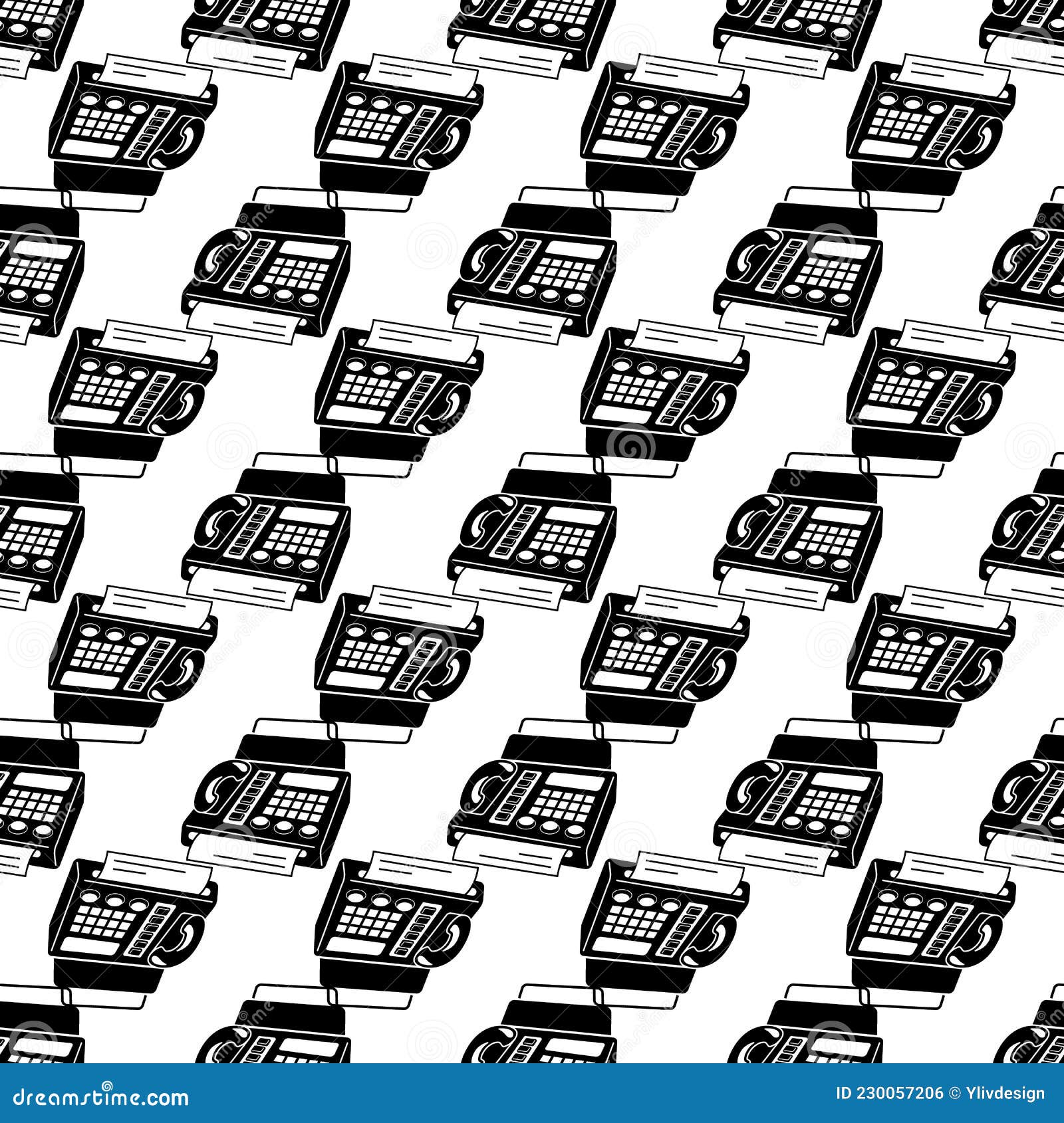 Phone Fax in Perspective Pattern Seamless Vector Stock Vector ...