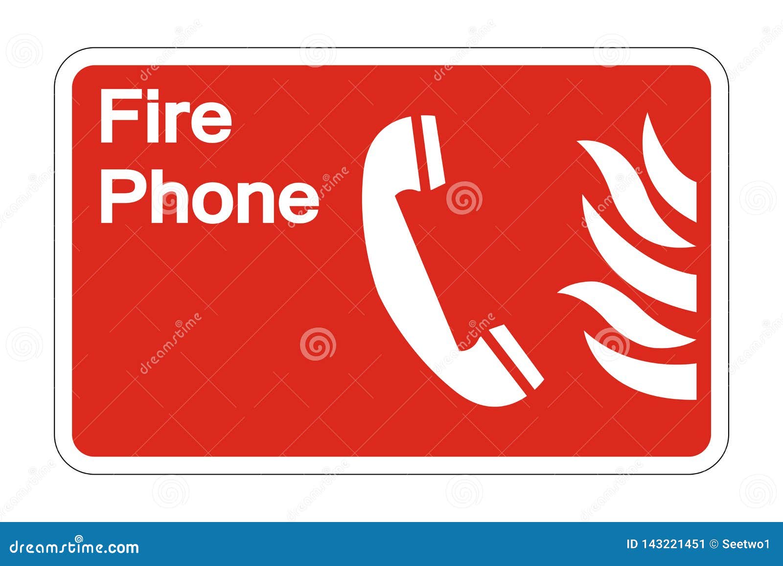 Symbol Phone Fire Safety Symbol Sign on White Background,vector ...