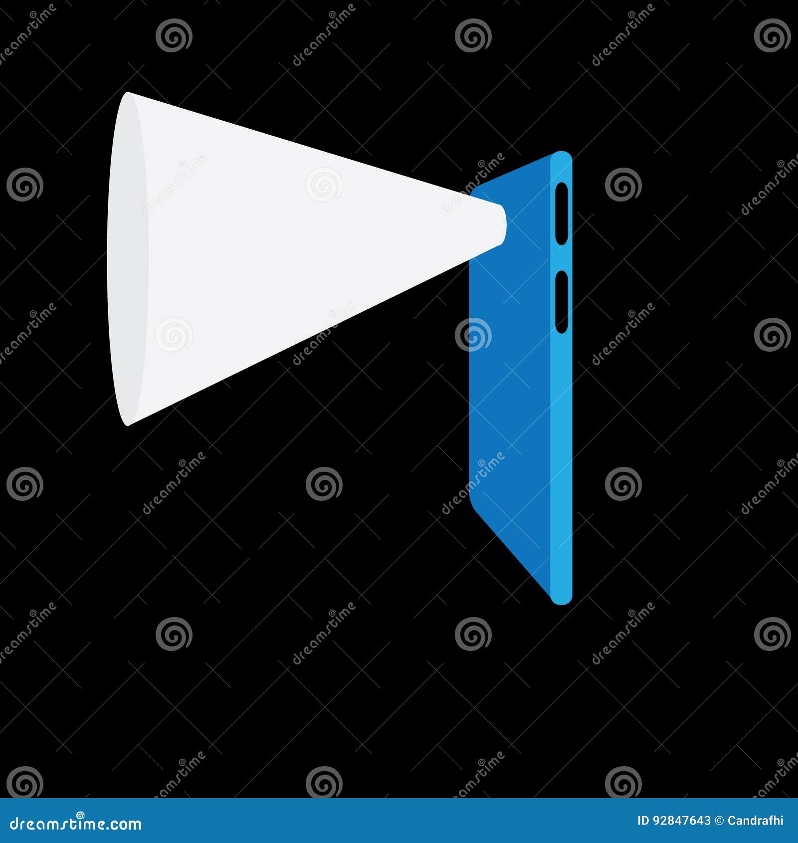 Phone flash light stock illustration. Illustration of gadgets - 92847643