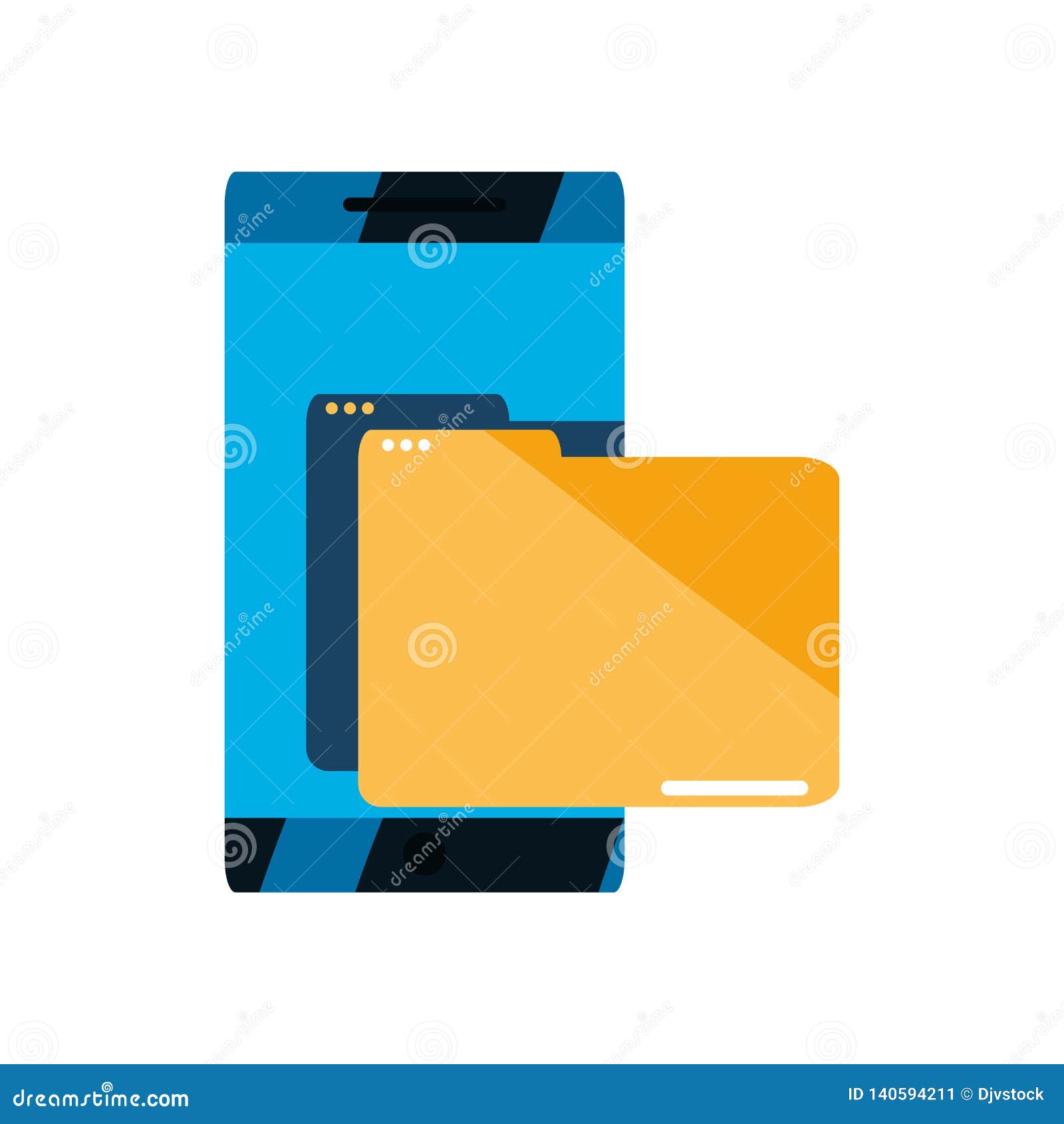 Phone folder file data stock vector. Illustration of document - 140594211