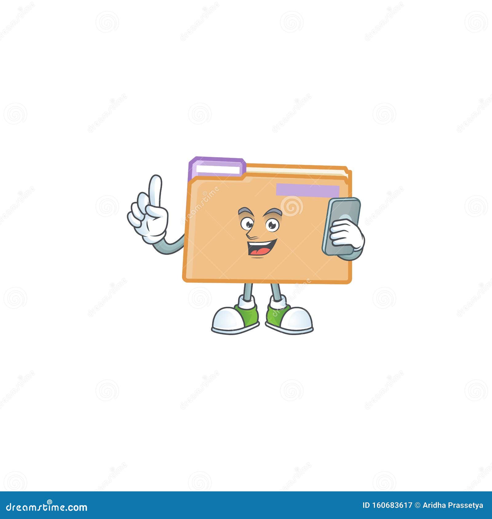 Phone With Folder Search And Magnifying Glass Finder. Touchscreen ...