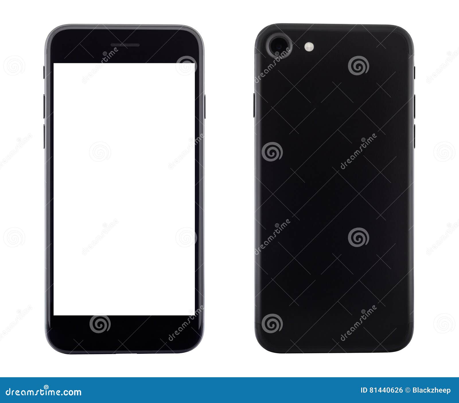 Phone Front and Backside View Isolated on White Stock Photo - Image of ...