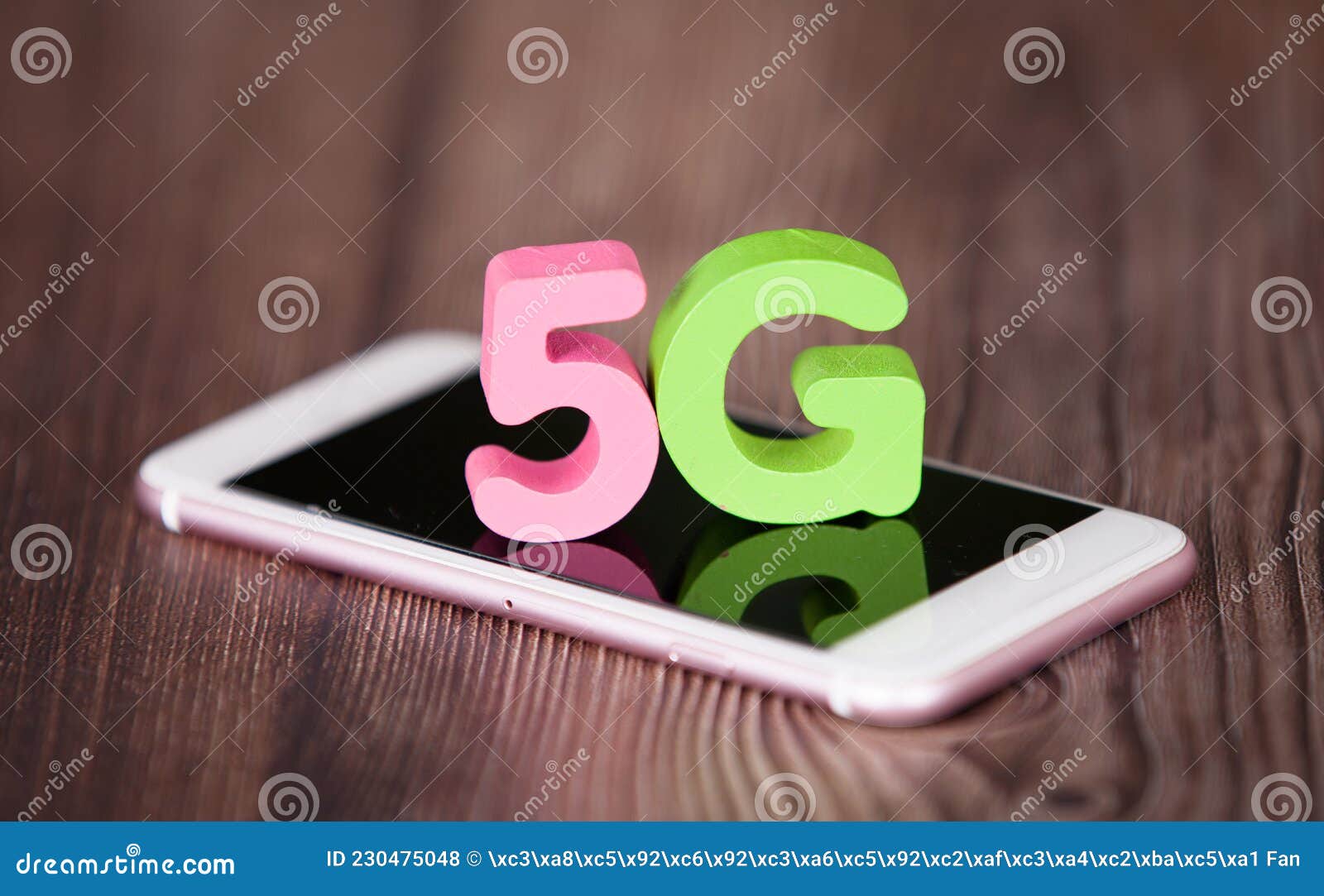 A Phone and 5g Alphanumeric Model on the Screen Stock Photo - Image of ...