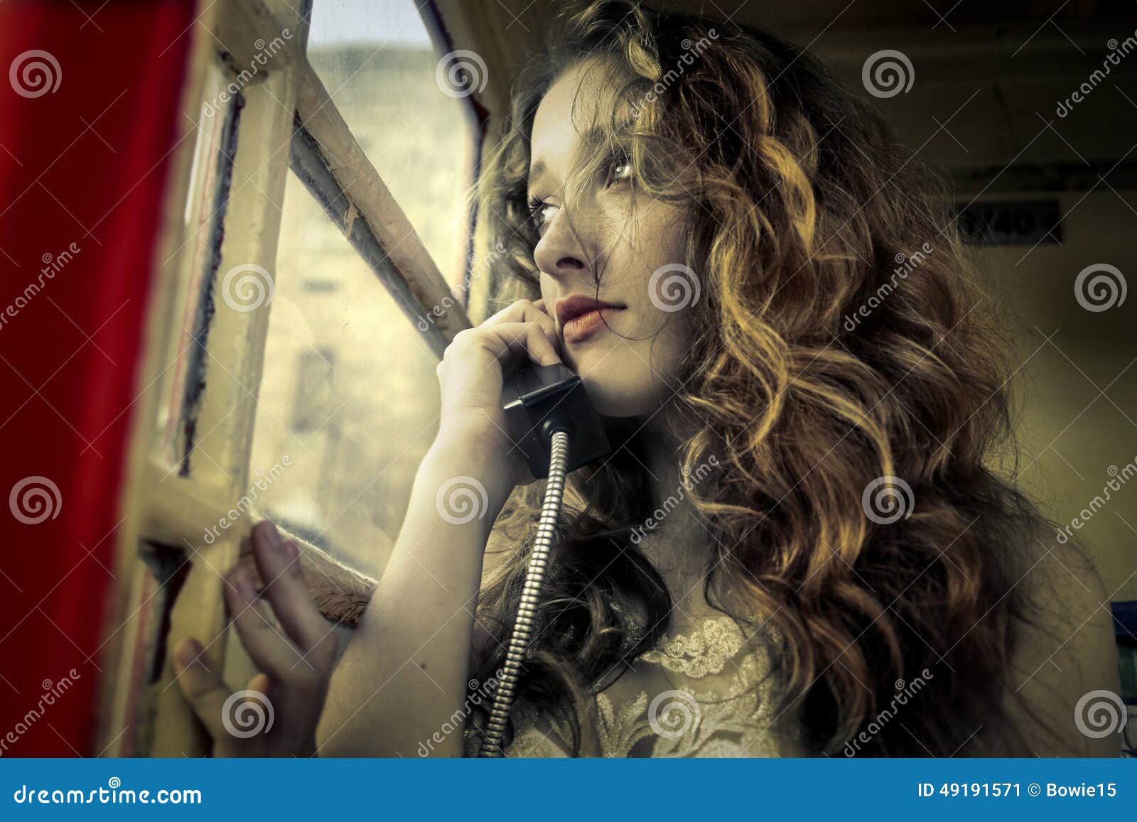 On the phone stock image. Image of romantic, style, face - 49191571