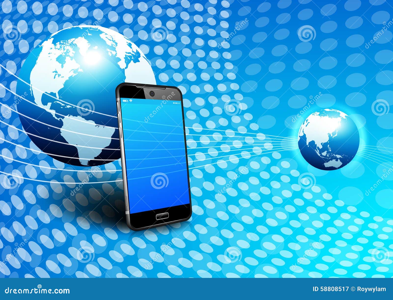 Phone Global Digital Communication World Background Stock Vector ...