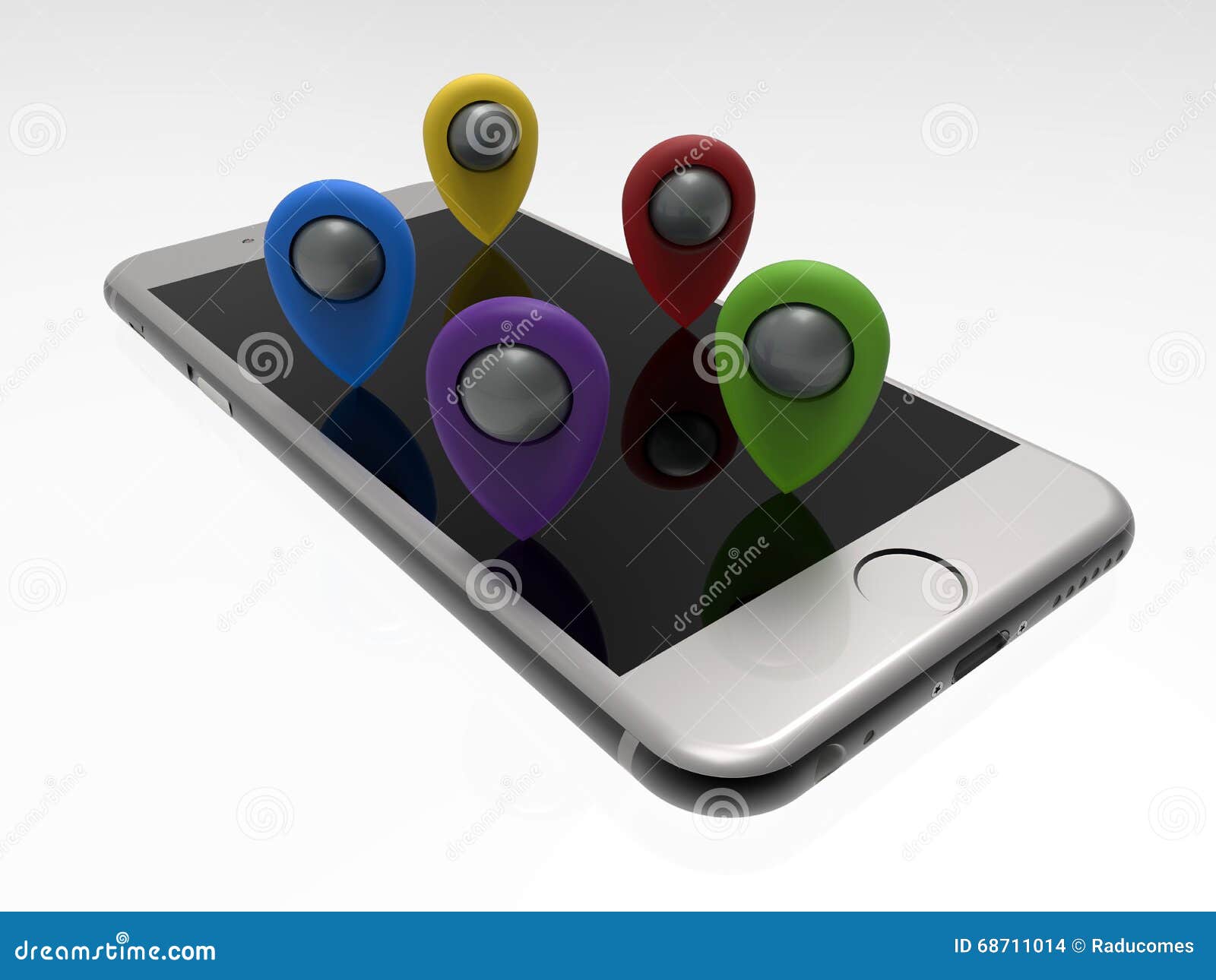 Phone GPS Destination Concept Stock Illustration - Illustration of ...