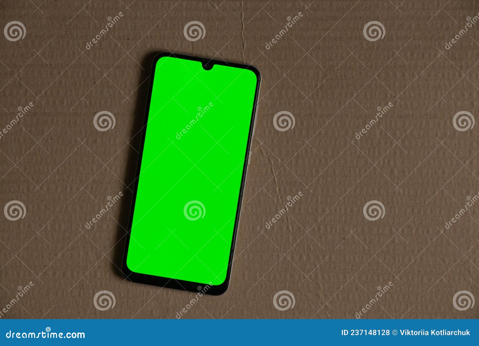 Phone with Green Screen on Isolated Background, Phone, Place for Text ...