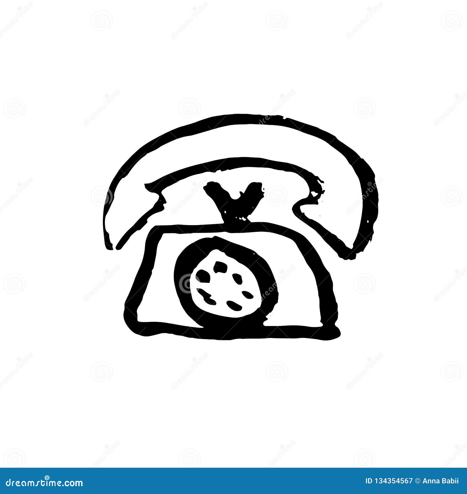 Phone Grunge Icon. Vector Ink Brush Illustration. Stock Vector ...