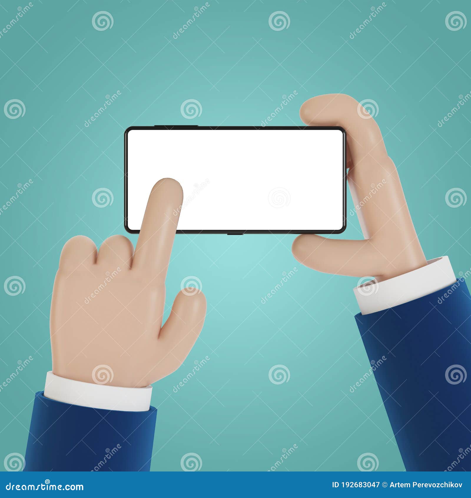 Phone in Hand with Blank Screen. Stock Illustration - Illustration of ...