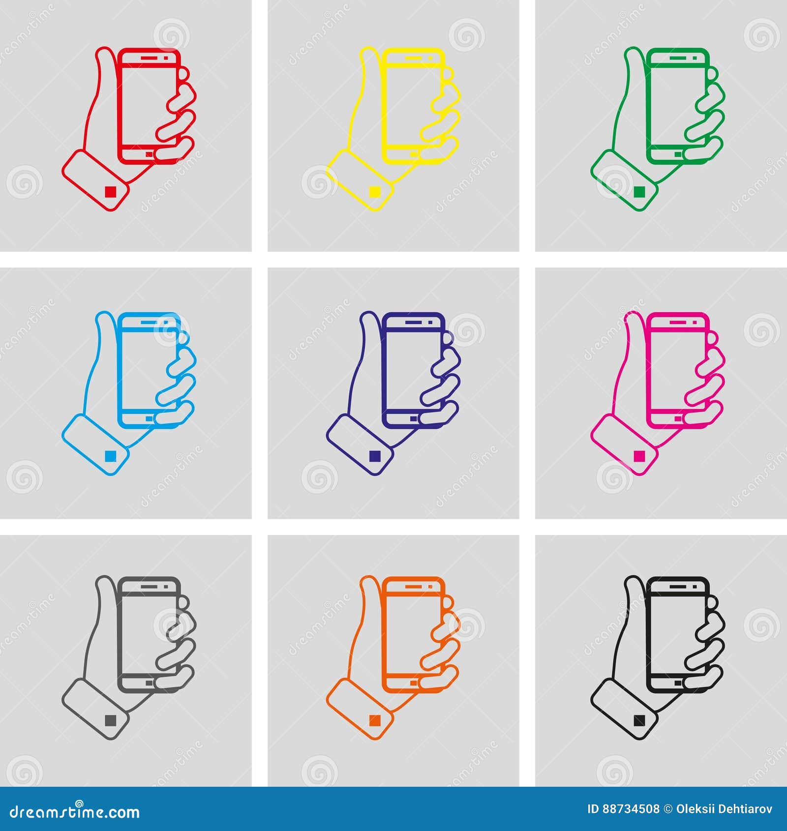 Phone in Hand Icon Stock Vector Illustration Flat Design Stock Vector ...