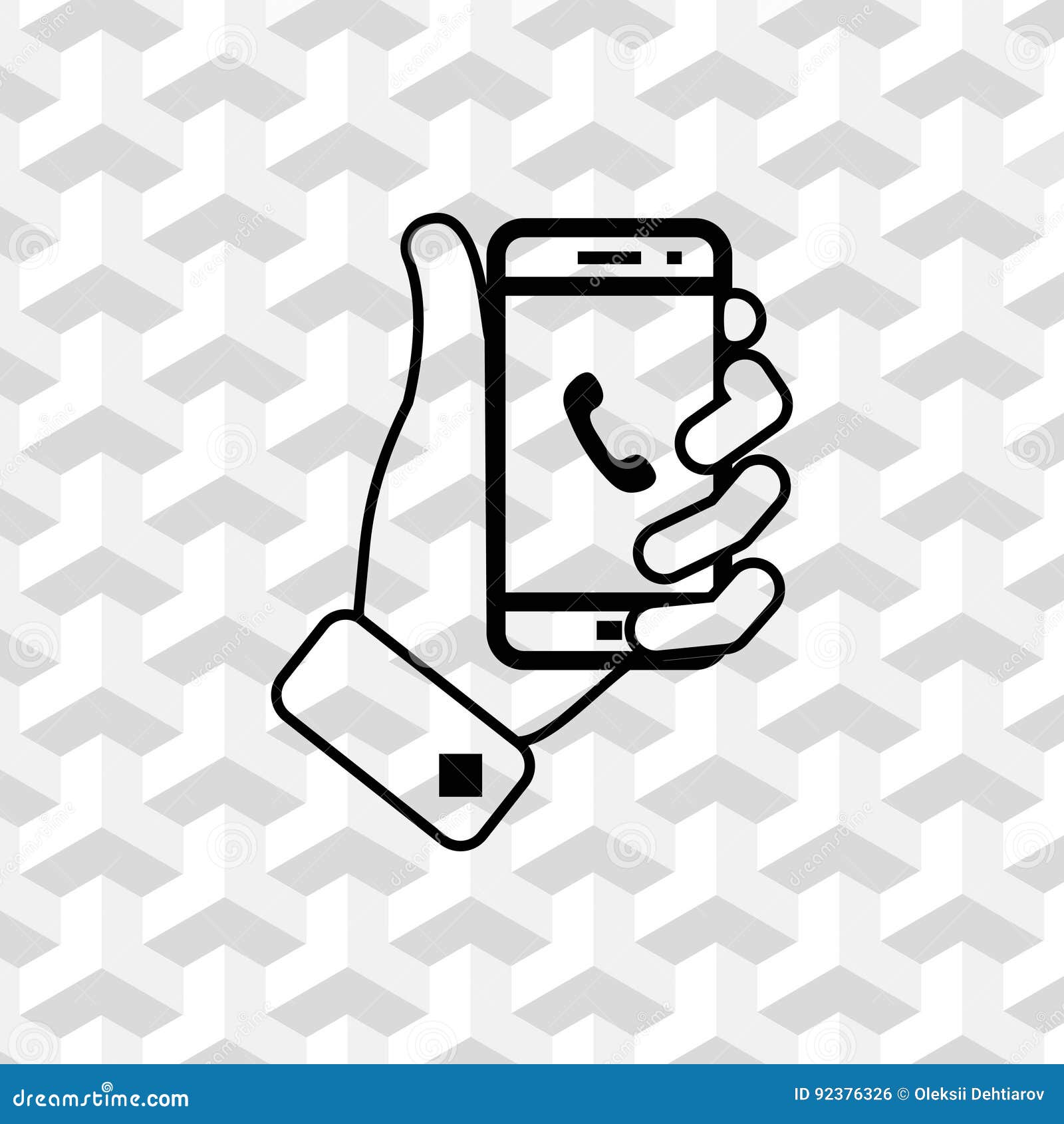 Phone in Hand Icon Stock Vector Illustration Flat Design Stock Vector ...