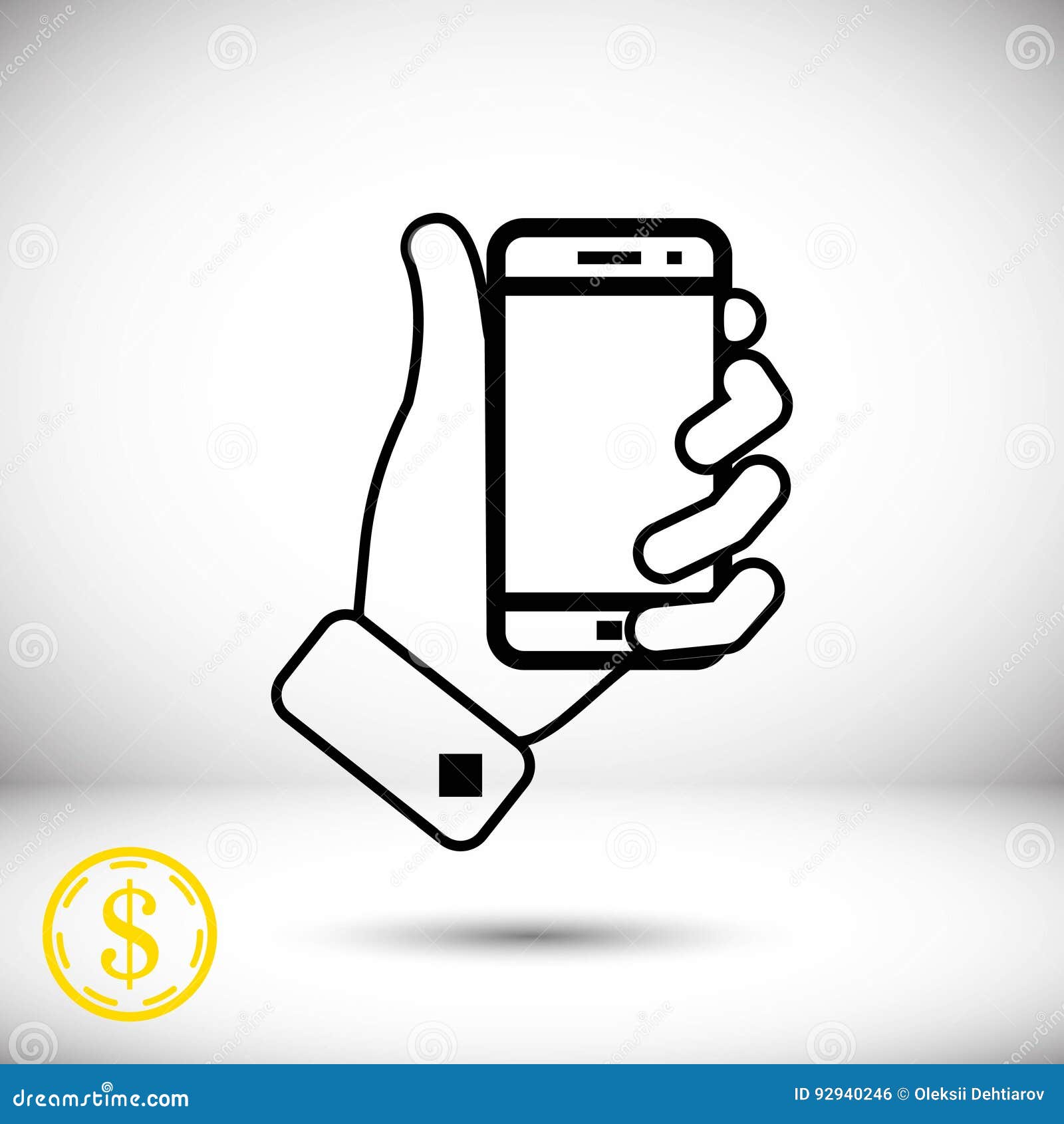 Phone in Hand Icon Stock Vector Illustration Flat Design Stock Vector ...