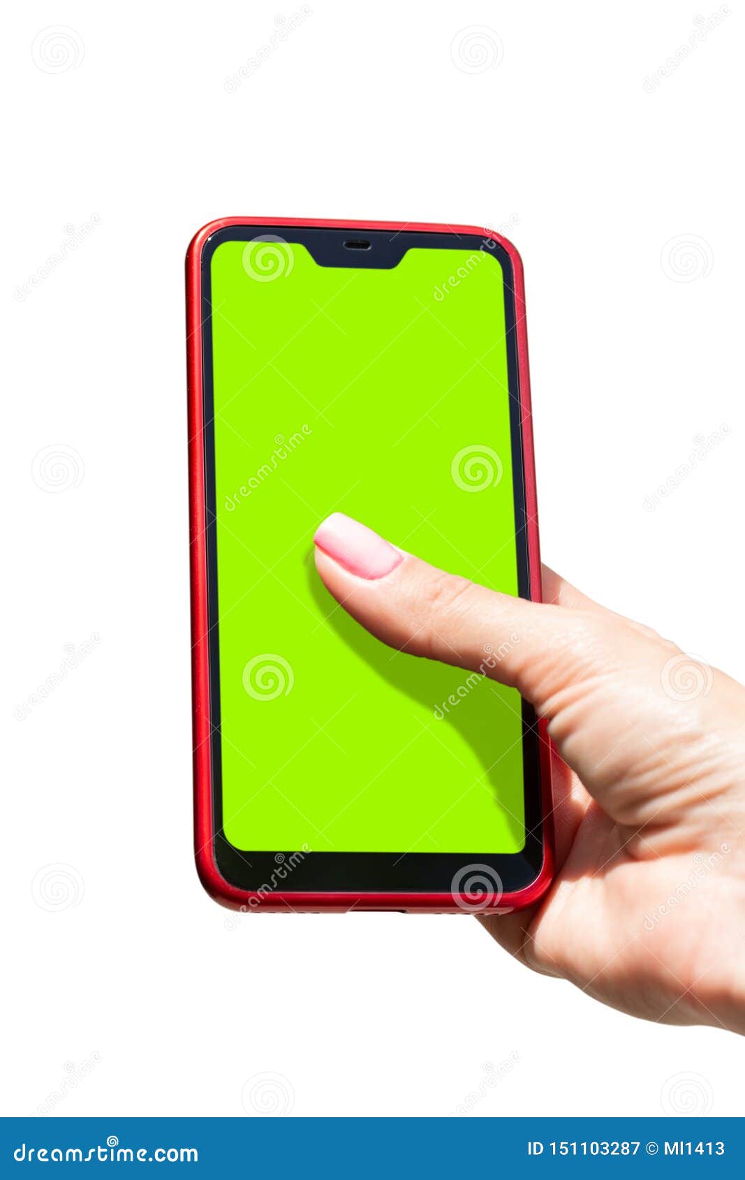 Phone in hand isolated stock image. Image of cellphone - 151103287